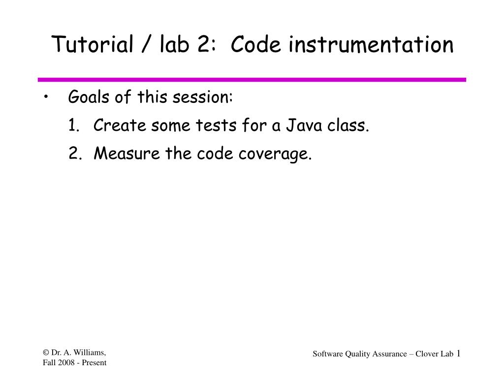 PPT - Tutorial / lab 2: Code instrumentation PowerPoint Presentation ...