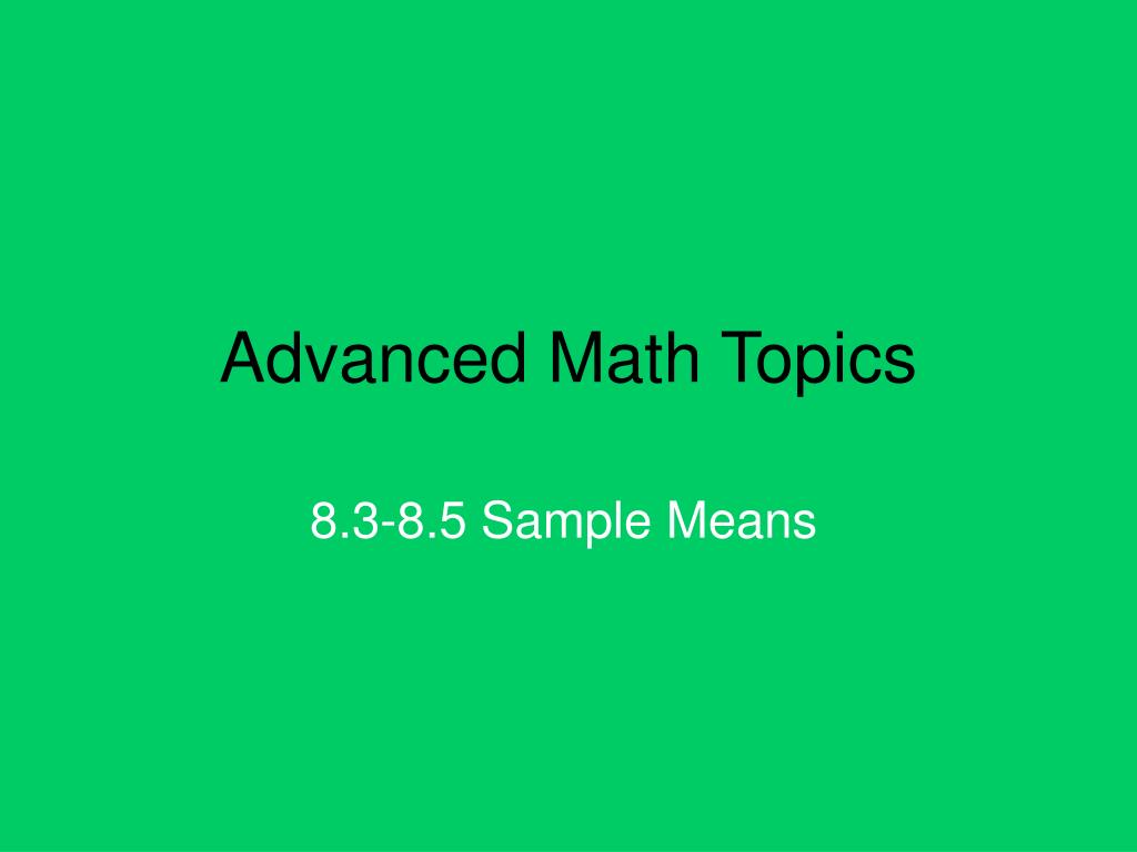 PPT - Advanced Math Topics PowerPoint Presentation, free download - ID ...
