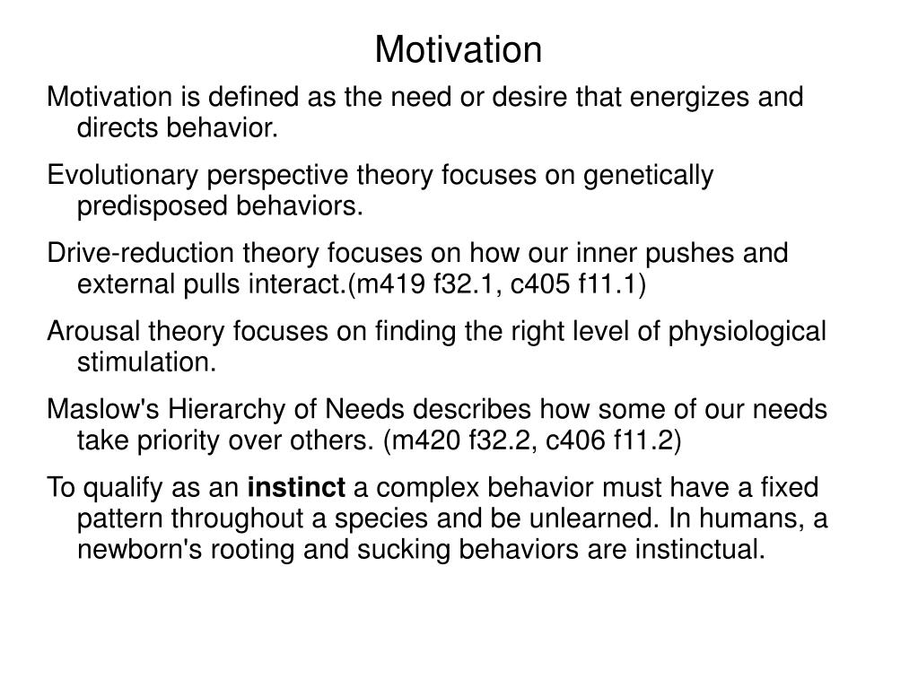 PPT - Understanding Motivation: The Science Behind Drives and ...