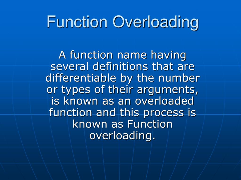 PPT - Function Overloading PowerPoint Presentation, free download - ID ...