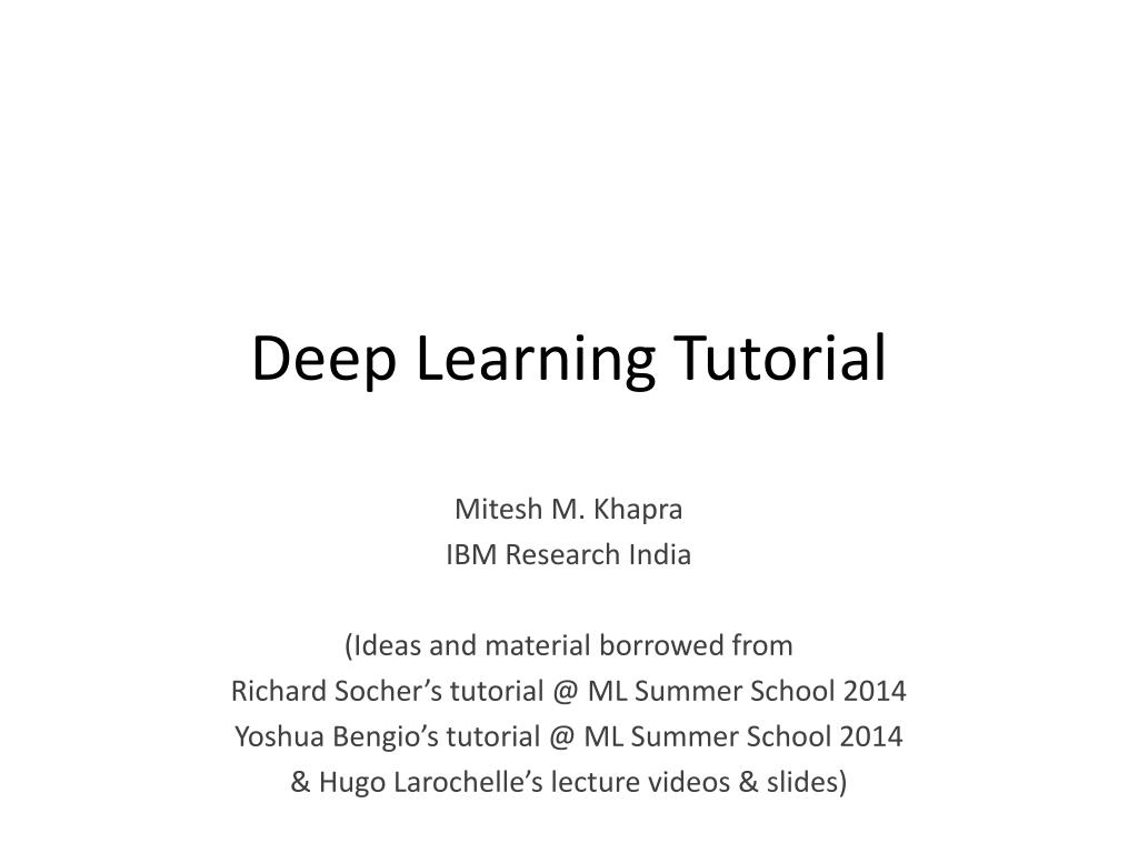 PPT - Deep Learning Tutorial PowerPoint Presentation, free download ...