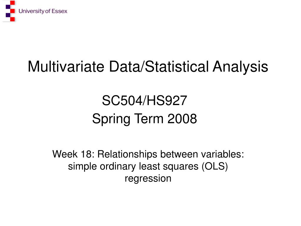 PPT - Multivariate Data/Statistical Analysis PowerPoint Presentation ...