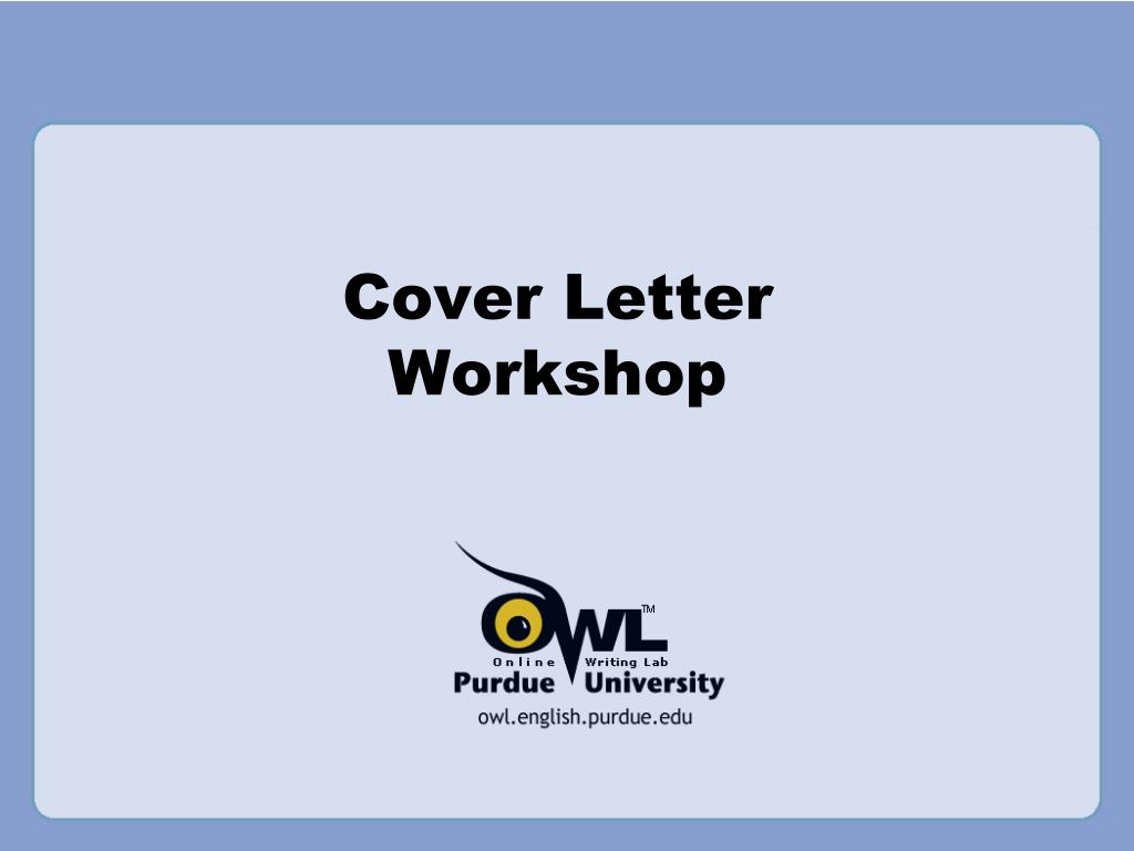 PPT - Cover Letter Workshop PowerPoint Presentation, free download - ID ...