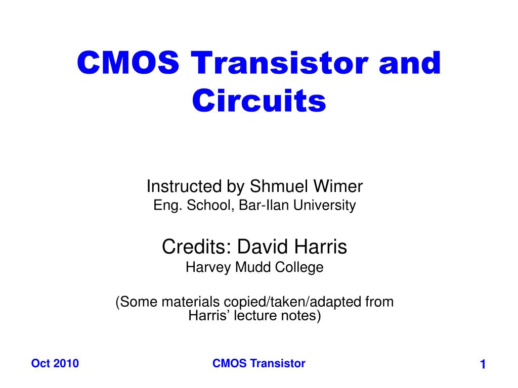 PPT - CMOS Transistor and Circuits PowerPoint Presentation, free ...