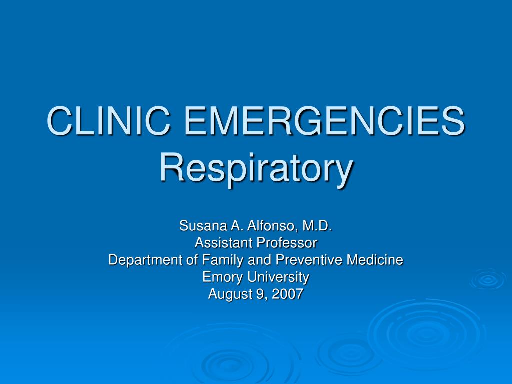 PPT - CLINIC EMERGENCIES Respiratory PowerPoint Presentation, free ...