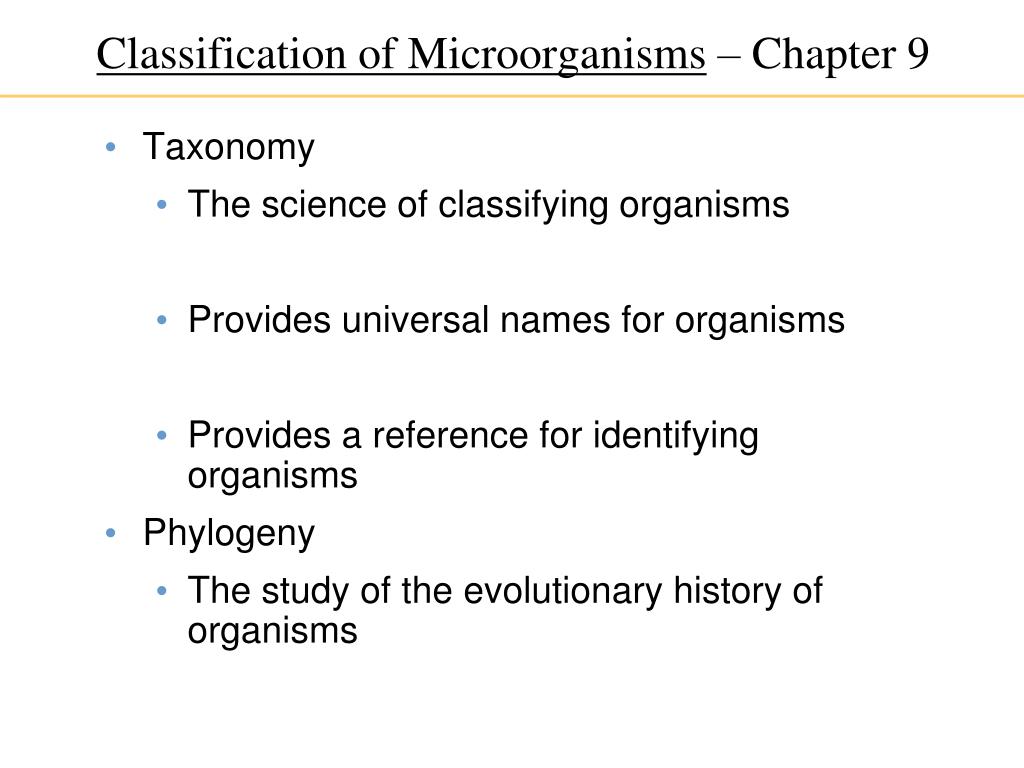 PPT - Classification of Microorganisms – Chapter 9 PowerPoint ...