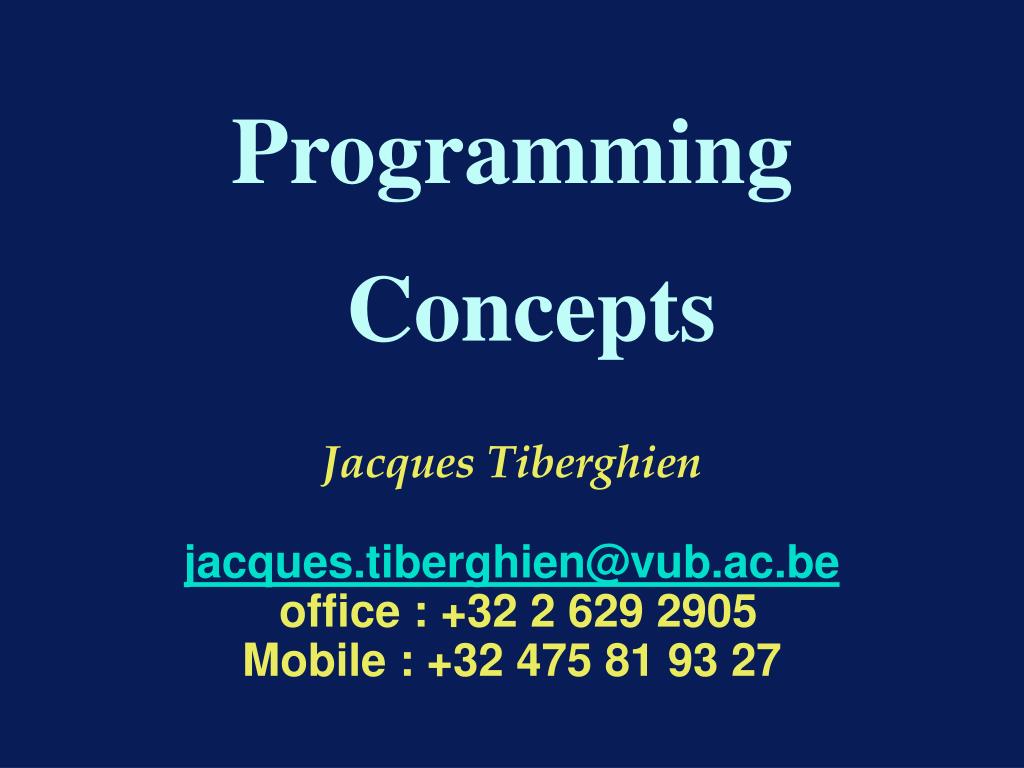 PPT - Programming Concepts PowerPoint Presentation, free download - ID ...