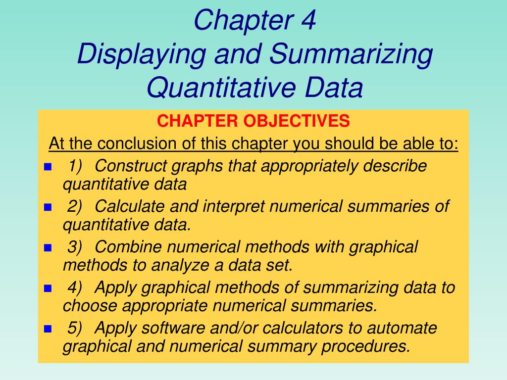 PPT - Chapter 4 Displaying and Summarizing Quantitative Data PowerPoint Presentation - ID:6576632