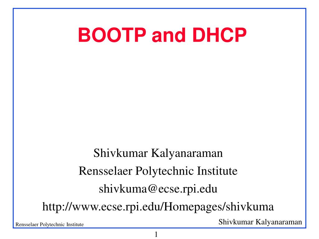 PPT - BOOTP and DHCP PowerPoint Presentation, free download - ID:6576711