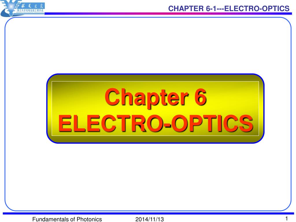 PPT - Chapter 6 ELECTRO-OPTICS PowerPoint Presentation, free download ...