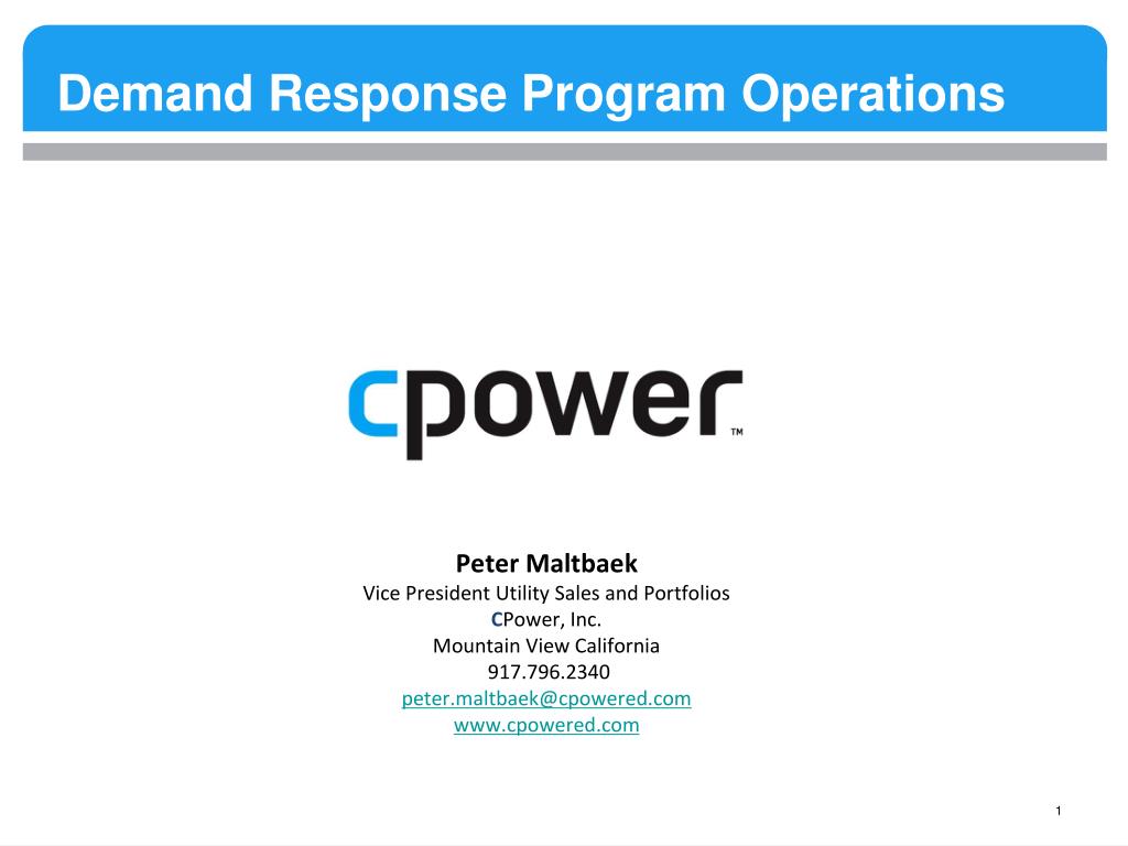 PPT - Demand Response Program Operations PowerPoint Presentation, free ...
