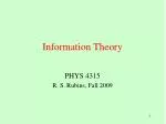 PPT - EEET 5101 Information Theory Chapter 1 PowerPoint Presentation ...