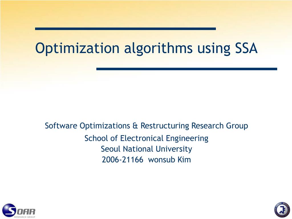PPT - Optimizing Software Using SSA Form: Overview and Benefits PowerPoint Presentation - ID:6585190
