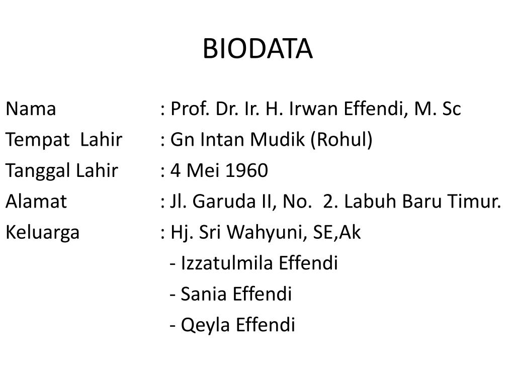 PPT - BIODATA PowerPoint Presentation, free download - ID:6585246