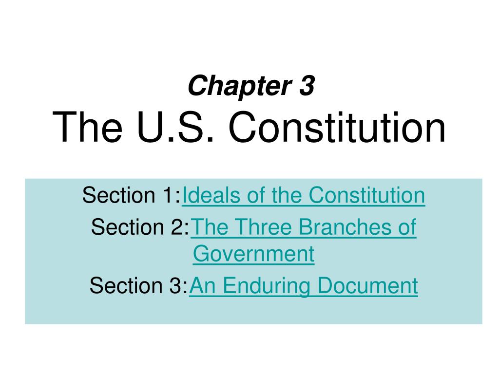 PPT - Chapter 3 The U.S. Constitution PowerPoint Presentation, free ...