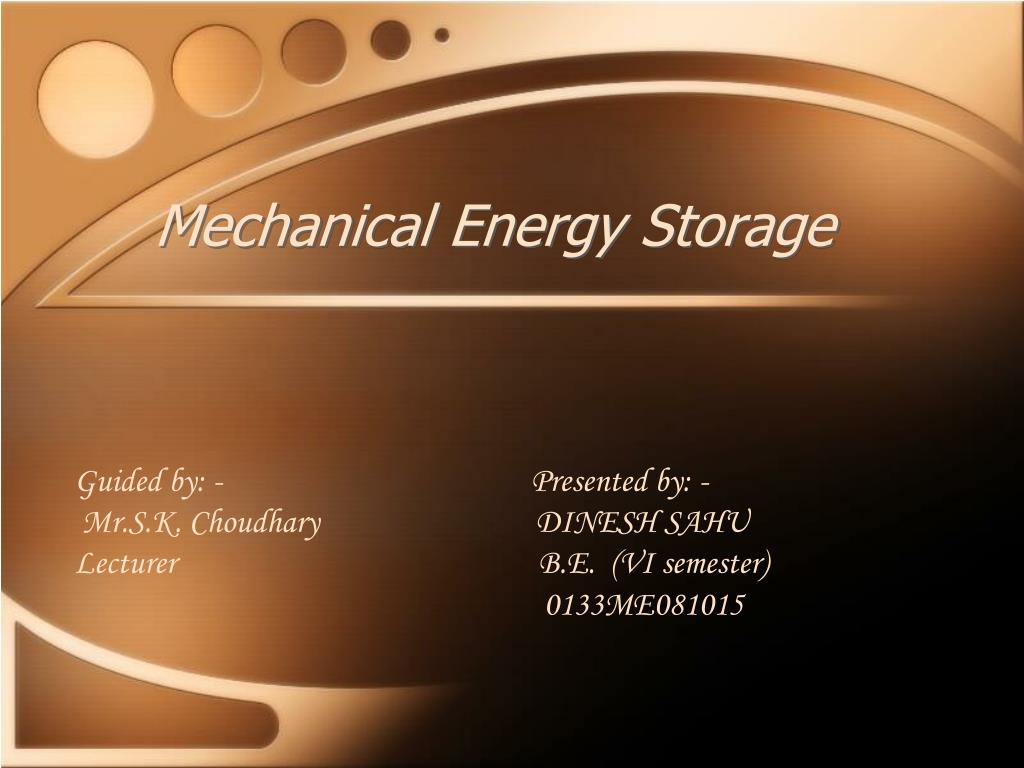 PPT - Mechanical Energy Storage PowerPoint Presentation, free download ...