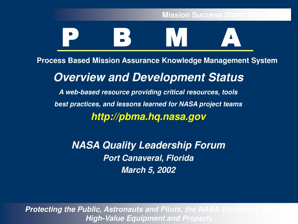 PPT - Process Based Mission Assurance Knowledge Management System ...