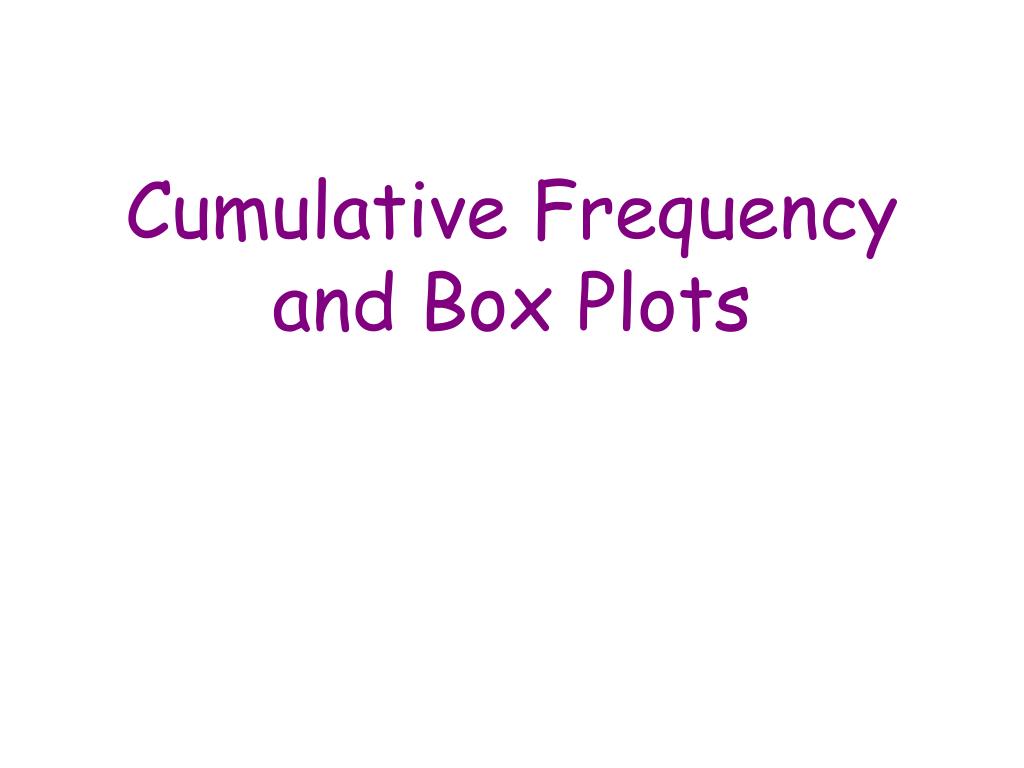 PPT - Cumulative Frequency and Box Plots PowerPoint Presentation, free ...