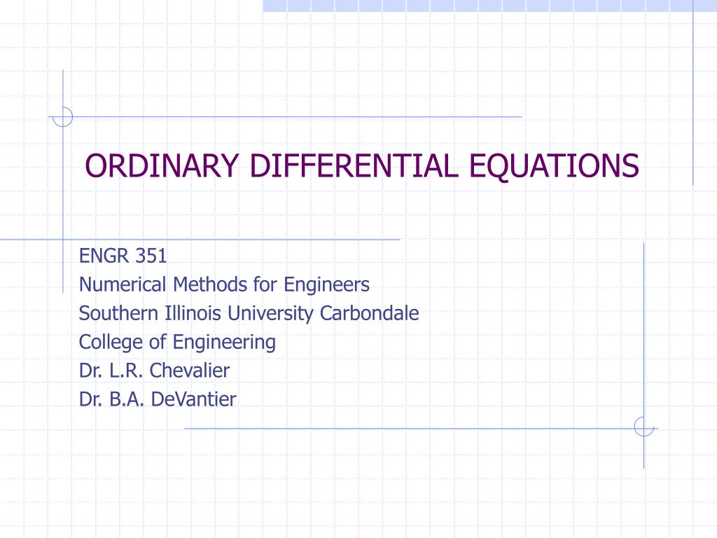 PPT - ORDINARY DIFFERENTIAL EQUATIONS PowerPoint Presentation, free ...