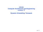 PPT - Lecture 6: Dynamic Scheduling with Scoreboarding and Tomasulo Algorithm (Section 2.4 ...