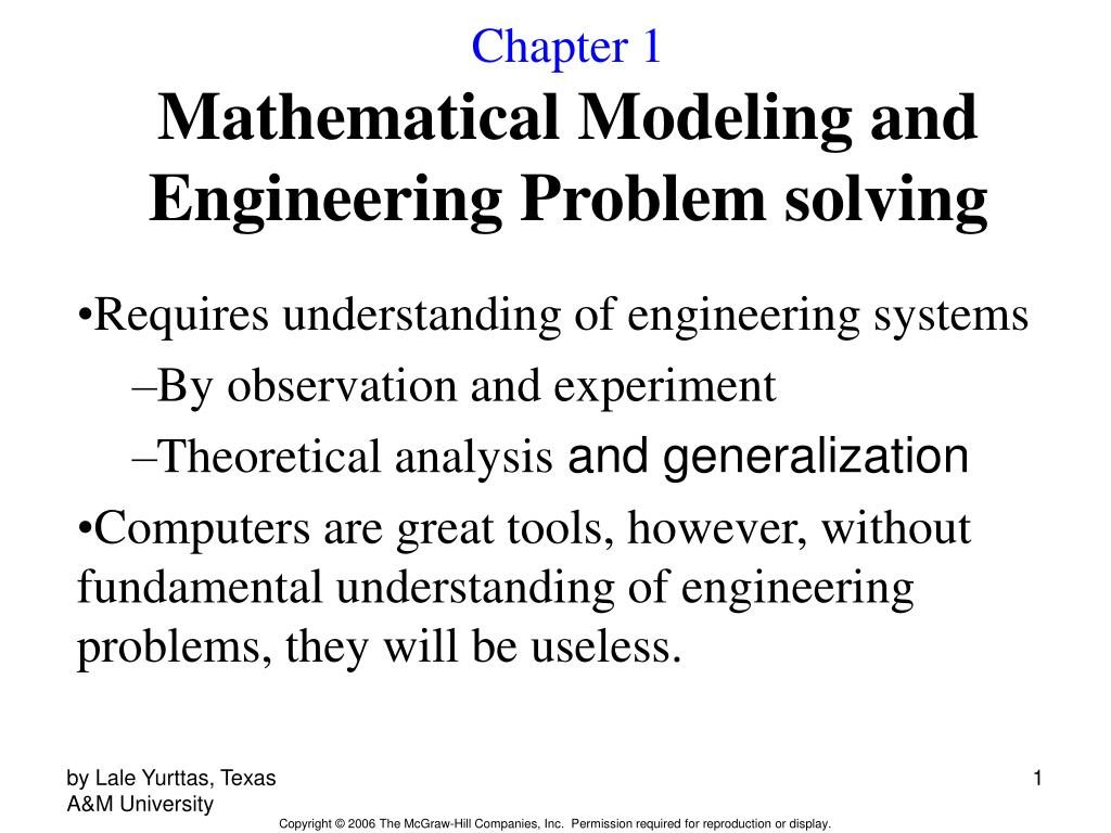 PPT - Chapter 1 Mathematical Modeling and Engineering Problem solving ...