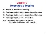 PPT - Chapter 7 Hypothesis Testing PowerPoint Presentation, free ...