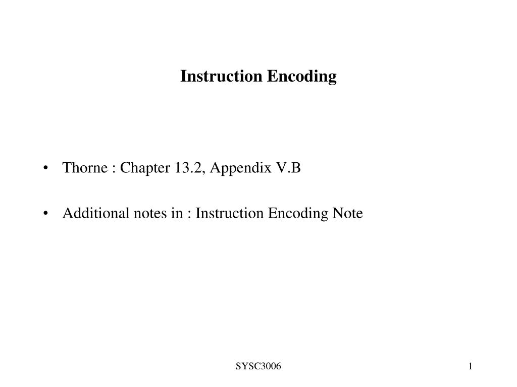 PPT - Instruction Encoding PowerPoint Presentation, free download - ID ...