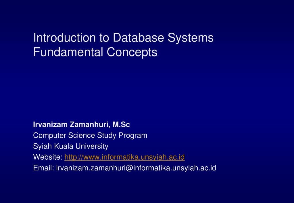 PPT - Introduction to Database Systems Fundamental Concepts PowerPoint Presentation - ID:6608711