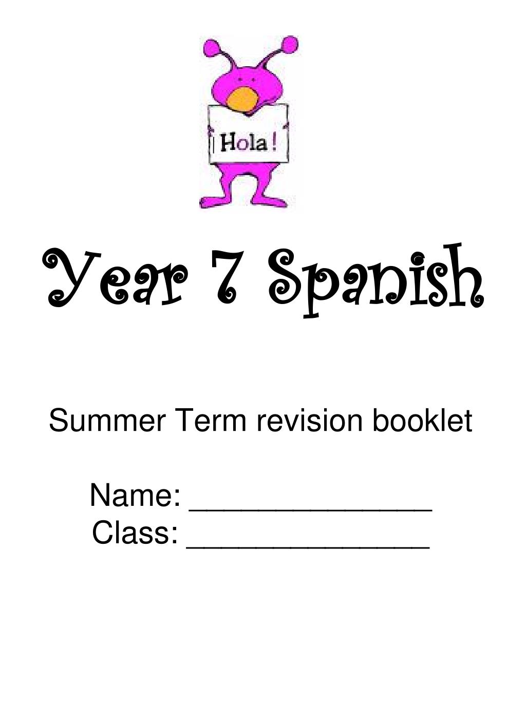 PPT - Year 7 Spanish PowerPoint Presentation, free download - ID:6610789