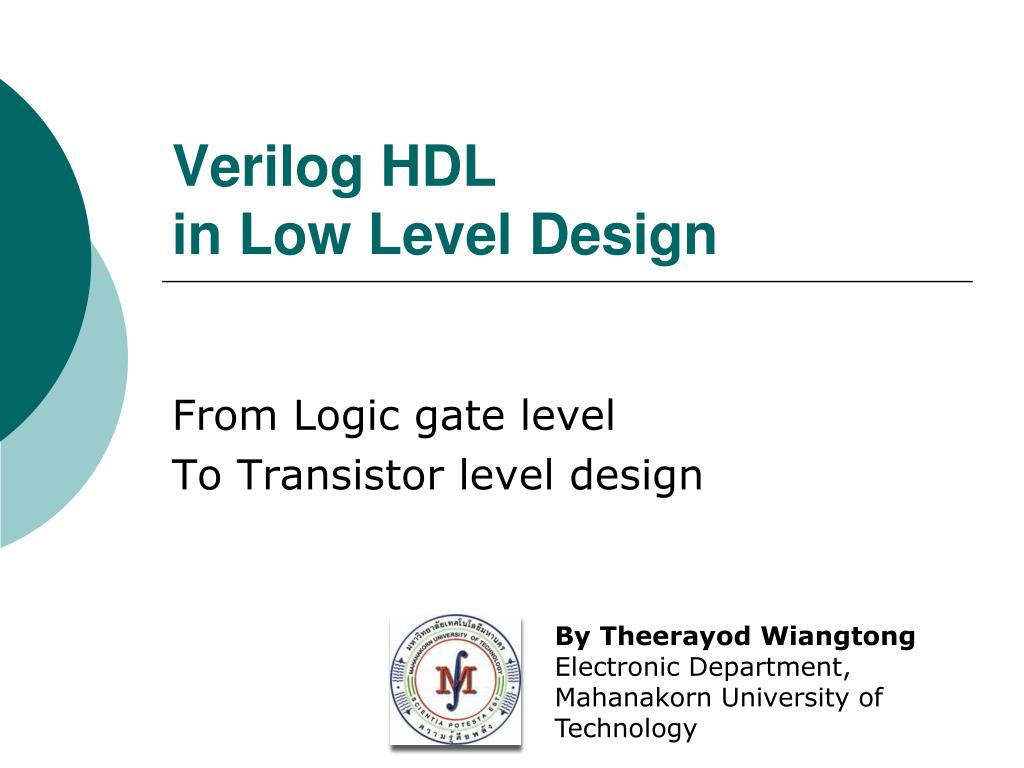 PPT - Verilog HDL in Low Level Design PowerPoint Presentation, free download - ID:6611557