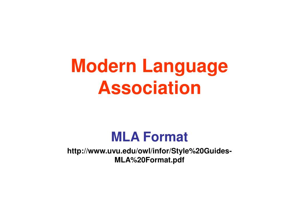 PPT - Modern Language Association PowerPoint Presentation, free ...
