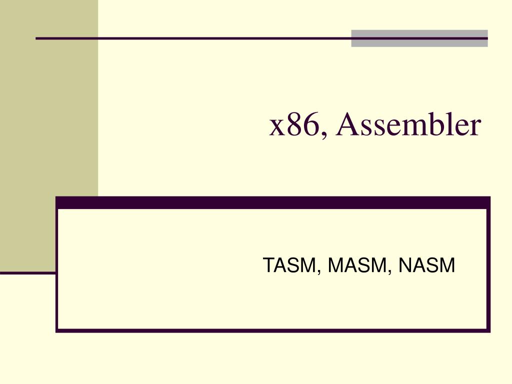 PPT - x86, Assembler PowerPoint Presentation, free download - ID:6613185