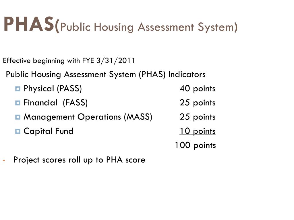 PPT - PHAS ( Public Housing Assessment System ) PowerPoint Presentation ...