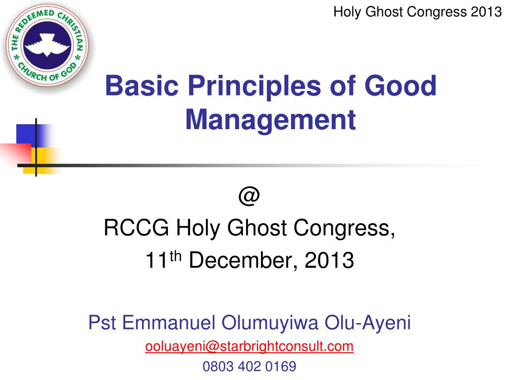 PPT - Basic Principles of Good Management PowerPoint Presentation, free ...