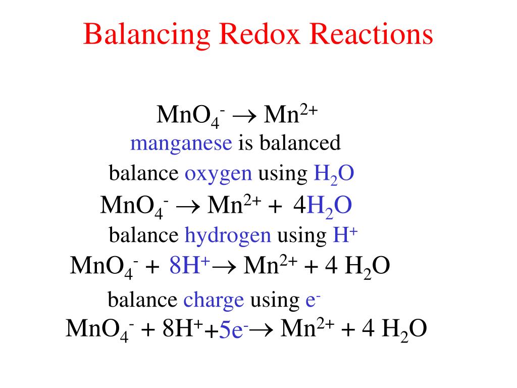 PPT - Balancing Redox Reactions PowerPoint Presentation, free download ...