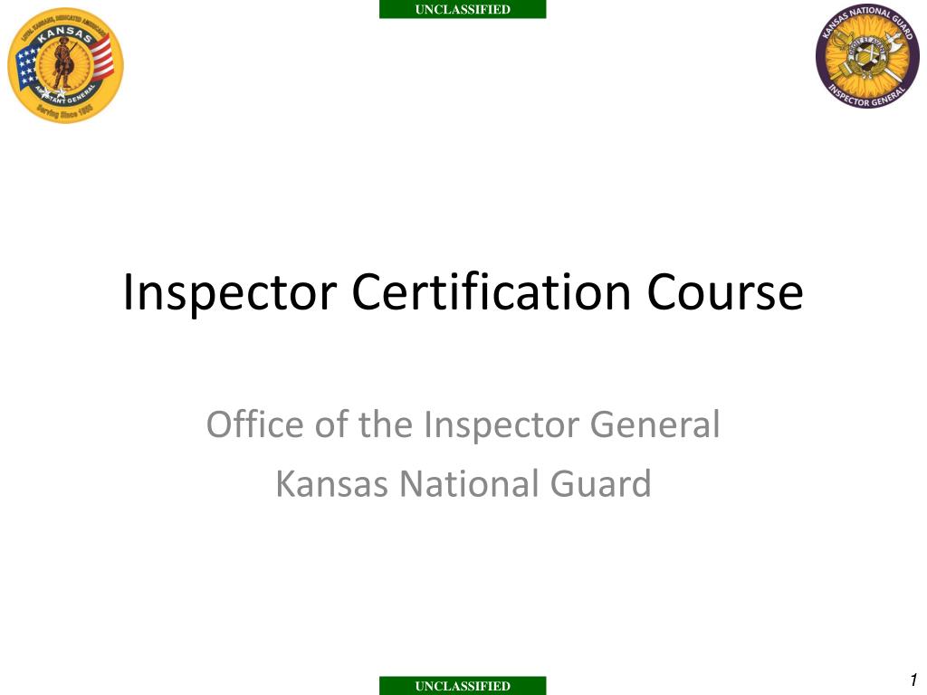 PPT - Inspector Certification Course PowerPoint Presentation, free ...
