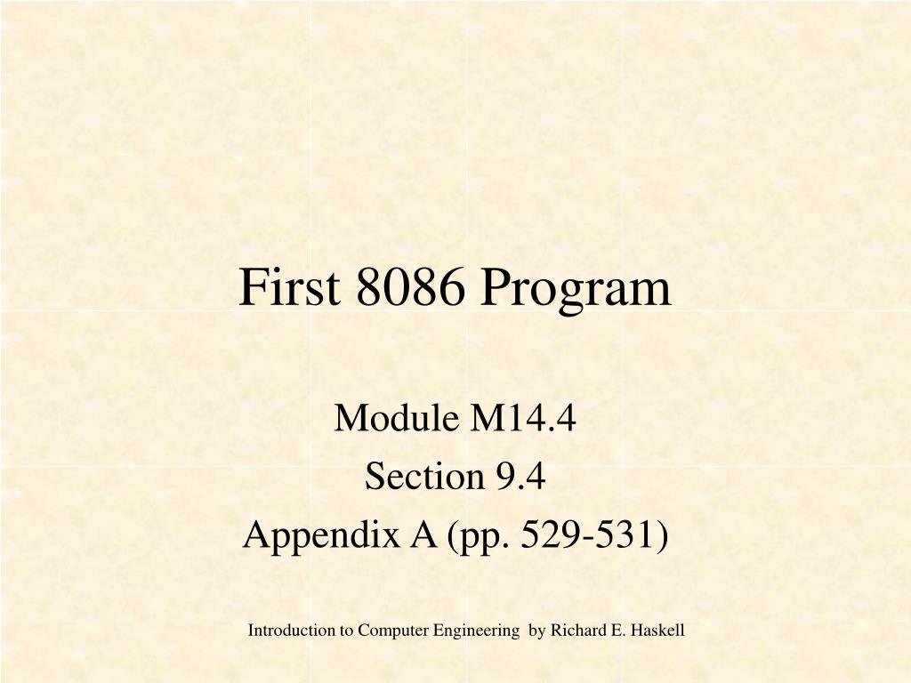 PPT - First 8086 Program PowerPoint Presentation, free download - ID ...