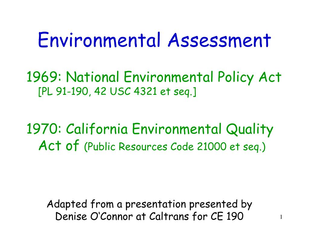 PPT - Environmental Assessment PowerPoint Presentation, free download ...