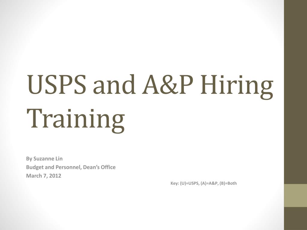 PPT - USPS and A&P Hiring Training PowerPoint Presentation, free ...