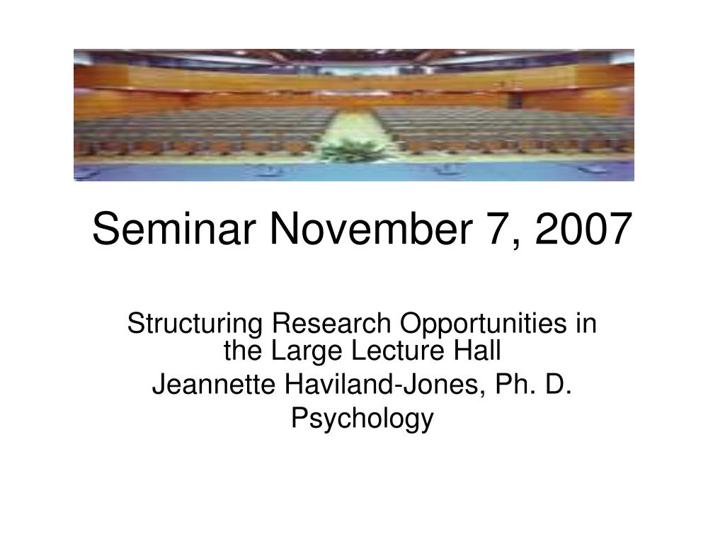 PPT - Seminar November 7, 2007 PowerPoint Presentation, free download ...