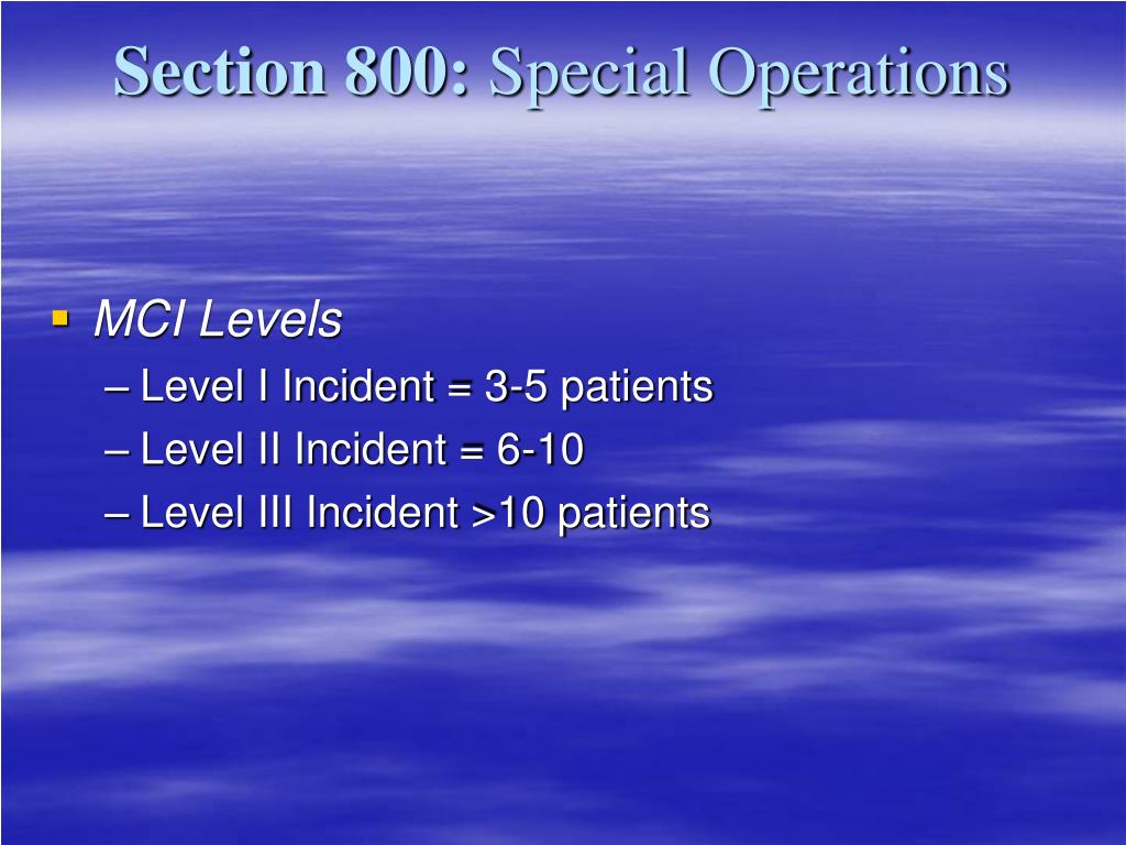 PPT - Section 800: Special Operations PowerPoint Presentation, free ...