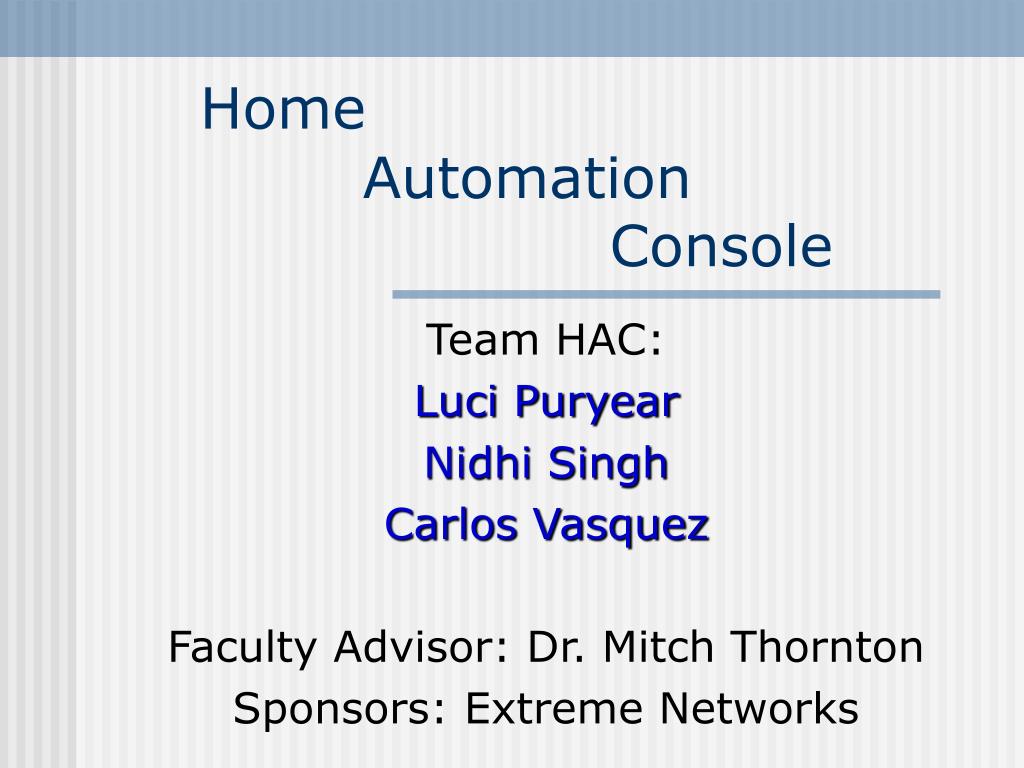 PPT - Home Automation Console PowerPoint Presentation, free download ...