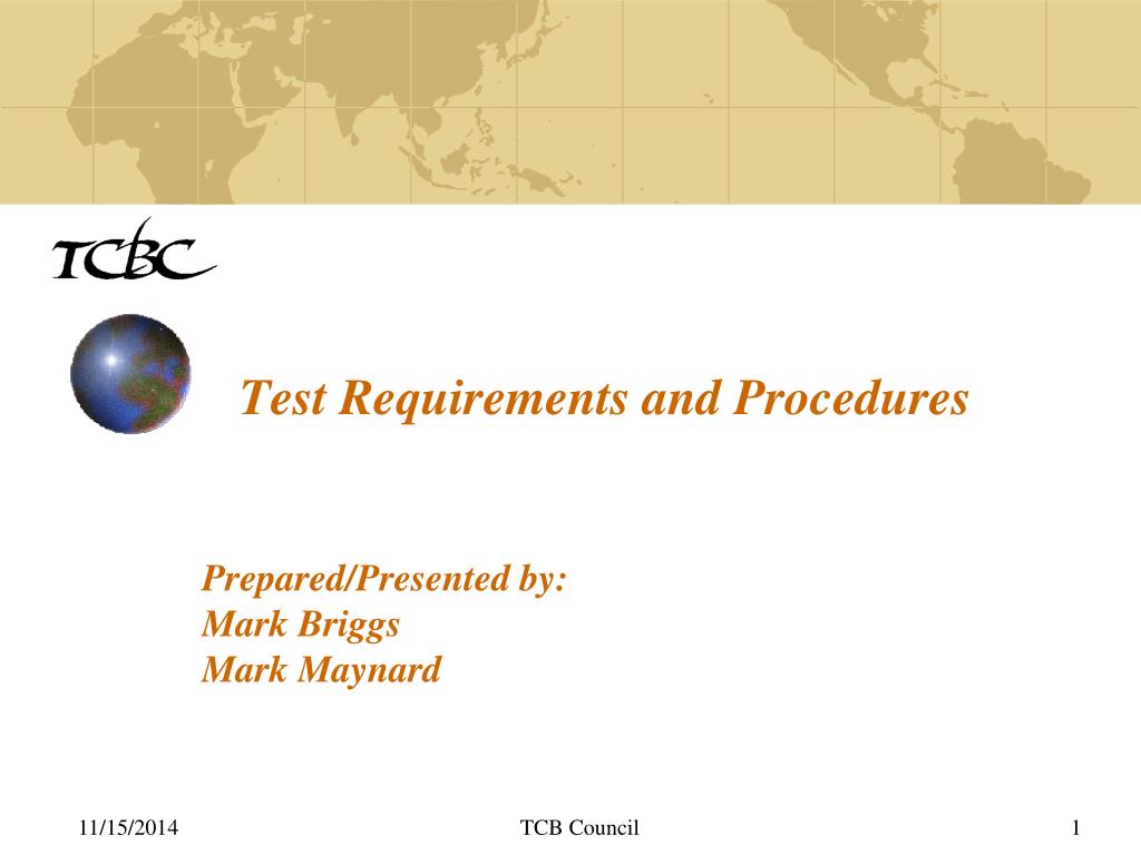 PPT - Test Requirements and Procedures PowerPoint Presentation, free ...