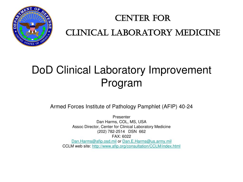 PPT - DoD Clinical Laboratory Improvement Program PowerPoint ...