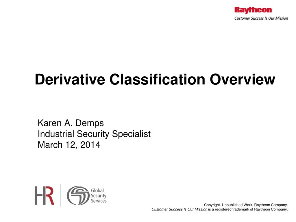 PPT - Derivative Classification Overview PowerPoint Presentation, free ...