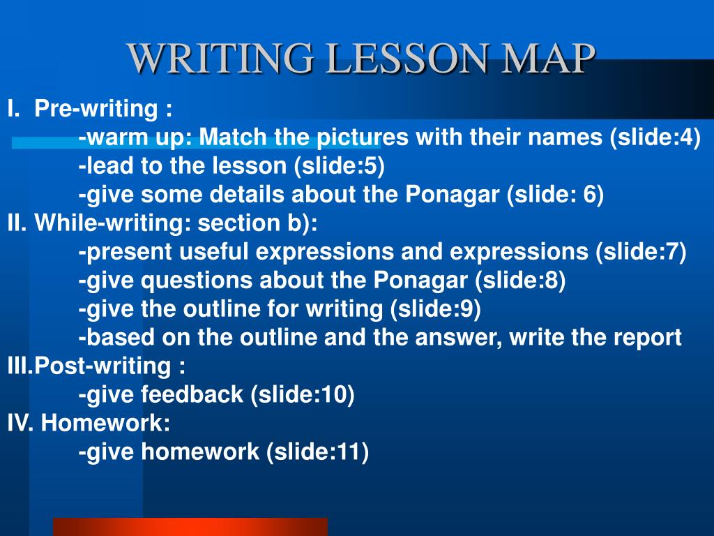 PPT - WRITING LESSON MAP PowerPoint Presentation, free download - ID ...