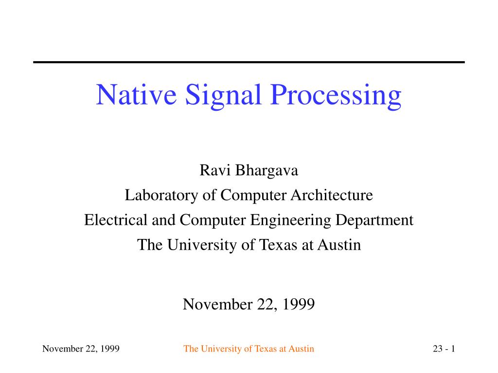 PPT - Native Signal Processing PowerPoint Presentation, free download ...