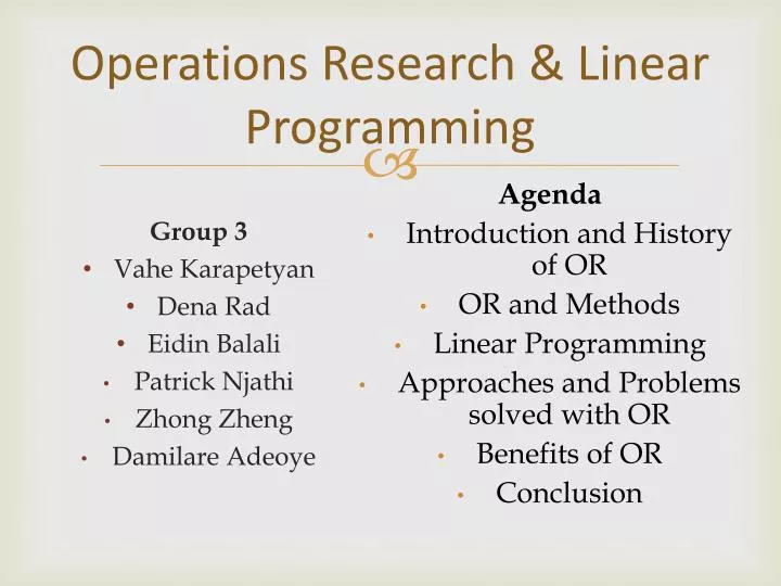 PPT Operations Research Linear Programming PowerPoint Presentation 
