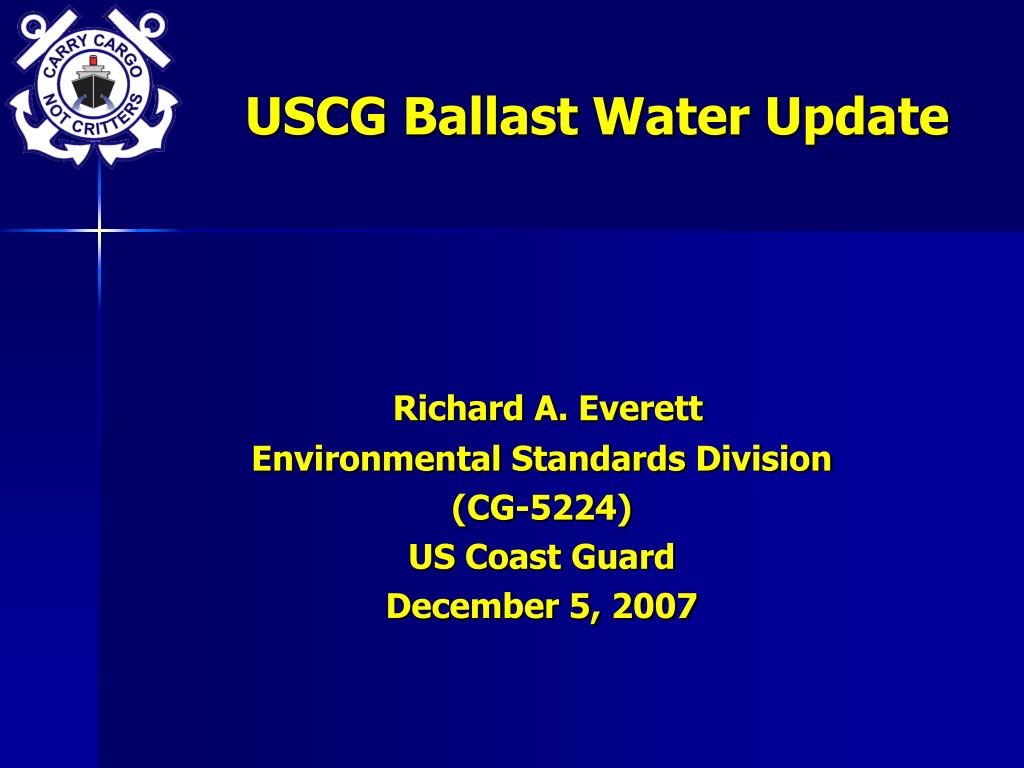 PPT - USCG Ballast Water Update PowerPoint Presentation, free download ...