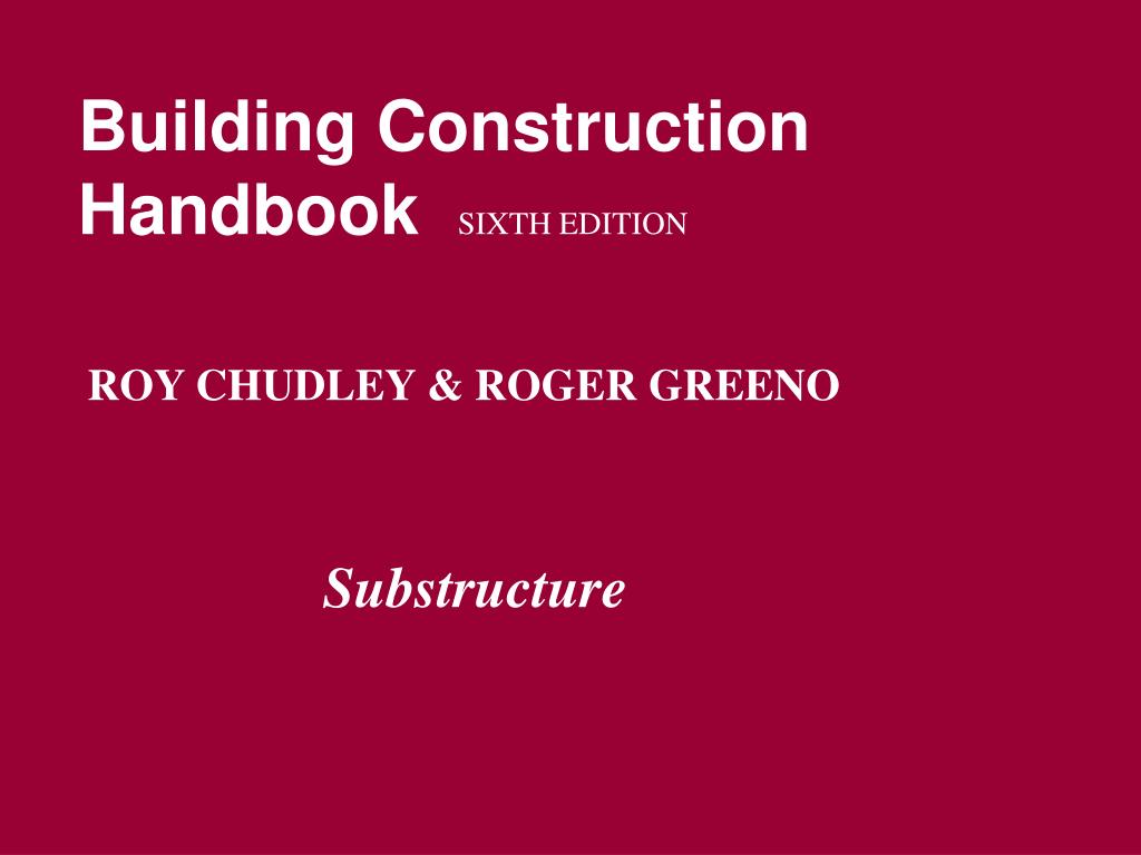 PPT - Building Construction Handbook SIXTH EDITION PowerPoint ...